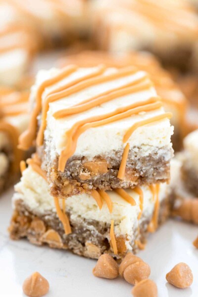 Oatmeal Scotchie Cheesecake Bars - Crazy for Crust