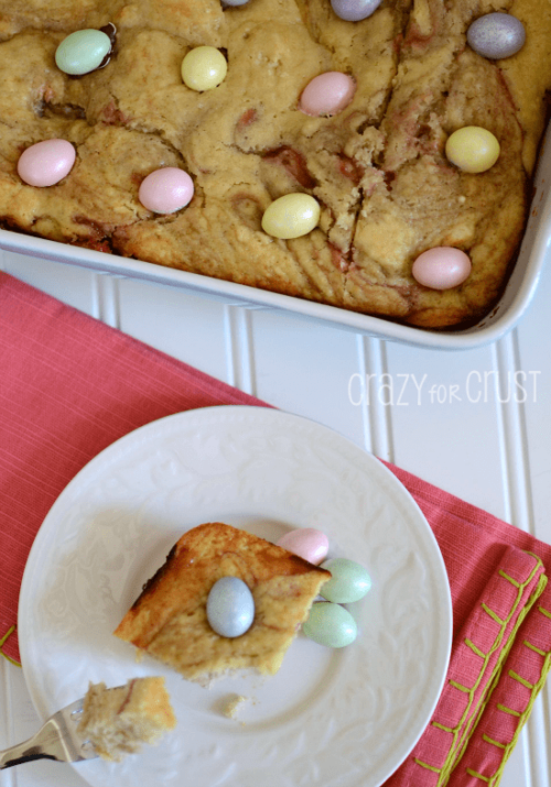 Raspberry Snack Cake for Easter Brunch - Crazy for Crust