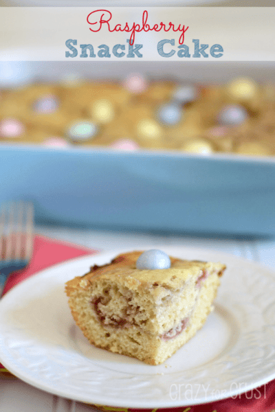 Raspberry Snack Cake for Easter Brunch - Crazy for Crust