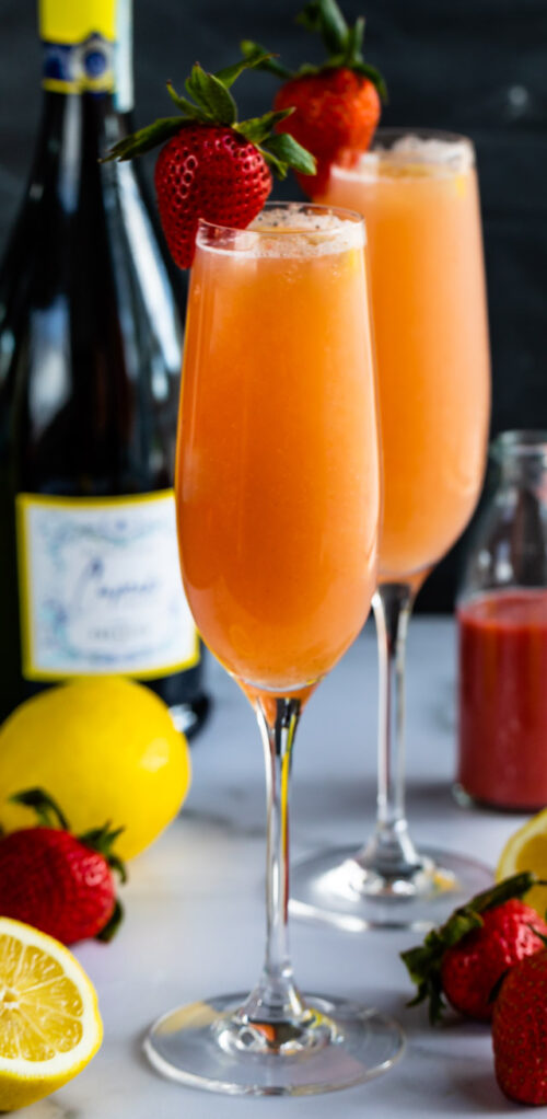 Lemon Strawberry Mimosa - Crazy for Crust
