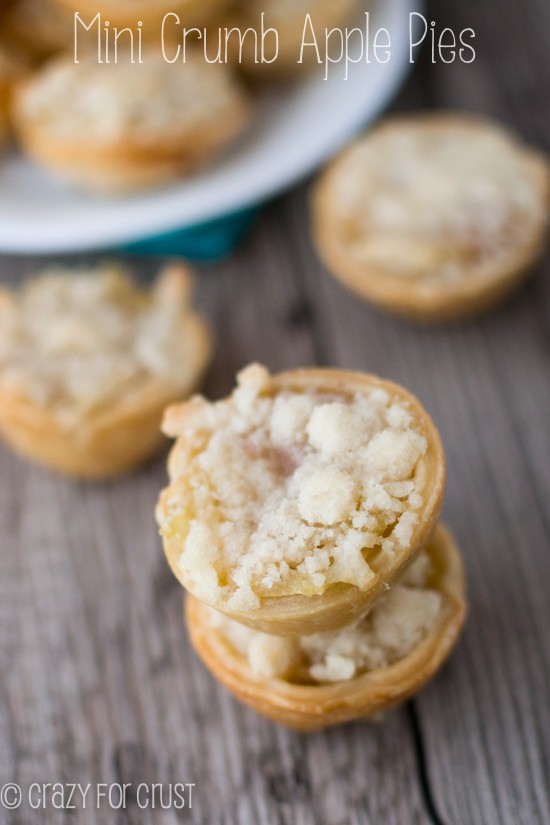 Mini Crumb Apple Pies - Crazy for Crust