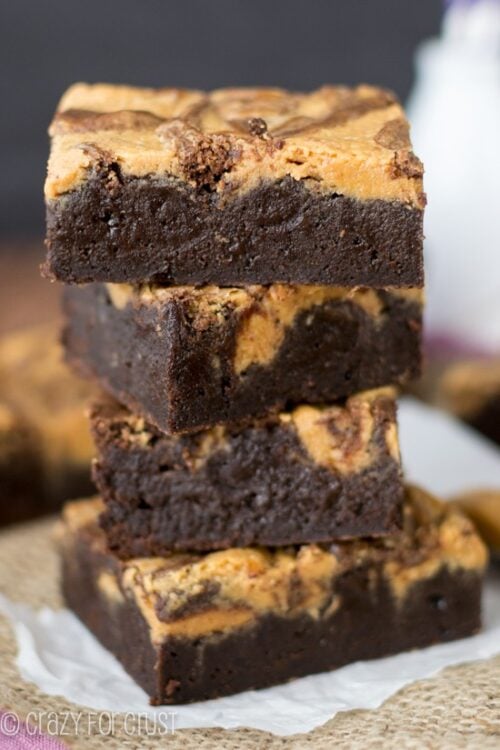 Nutter Butter Truffle Brownies - Crazy for Crust