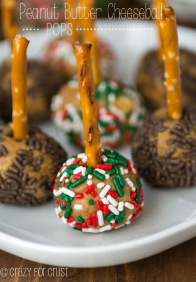 Peanut Butter Cheese Ball Pops - Crazy for Crust