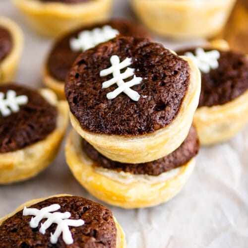 Mini Brownie Football Pies - Crazy for Crust