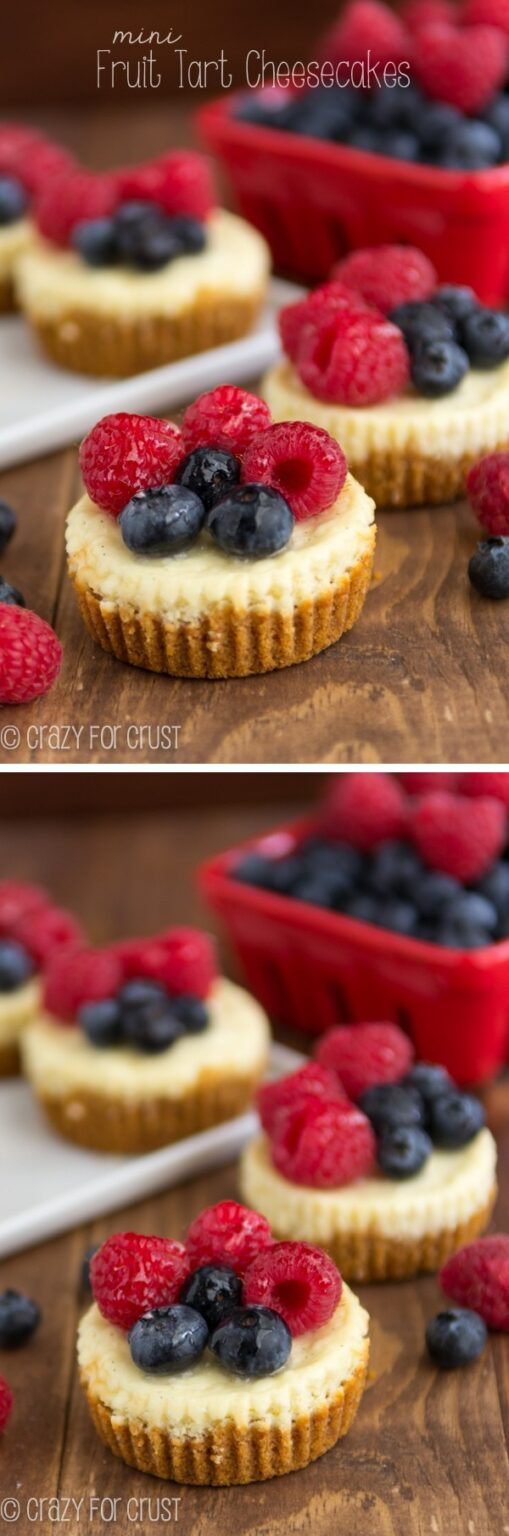 Mini Fruit Tart Cheesecakes - Crazy for Crust