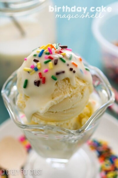 DIY Birthday Cake Magic Shell - Crazy for Crust