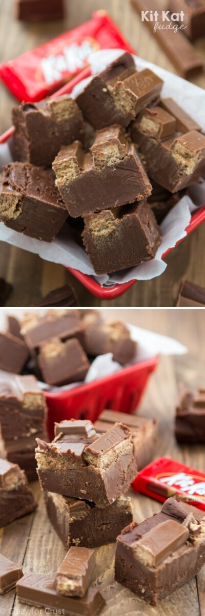 Easy 4-ingredient Kit Kat Fudge - Crazy for Crust