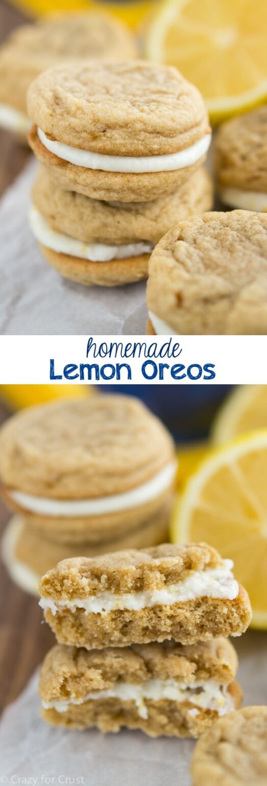 Homemade Lemon Oreos - Crazy for Crust