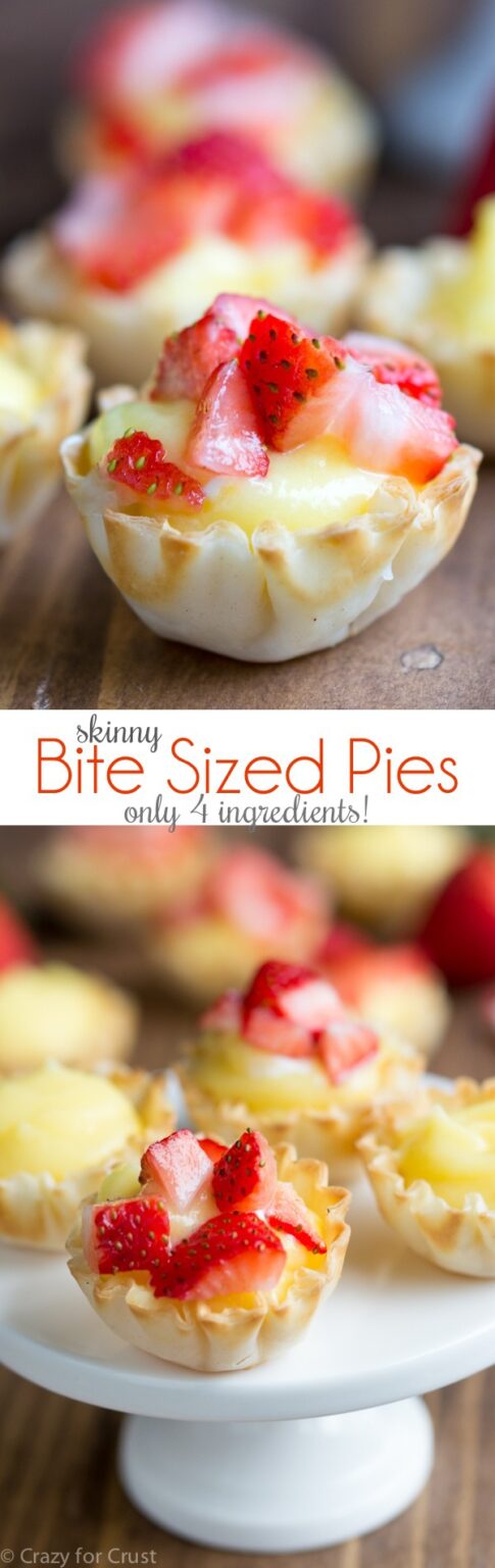 4 ingredient Skinny Bite Sized Pies - Crazy for Crust