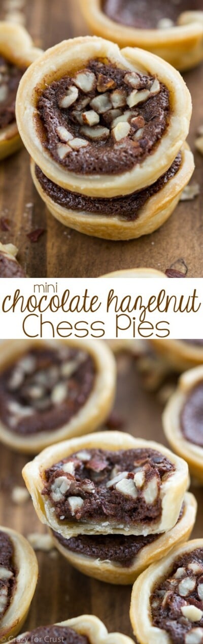 Mini Chocolate Hazelnut Chess Pies - Crazy for Crust