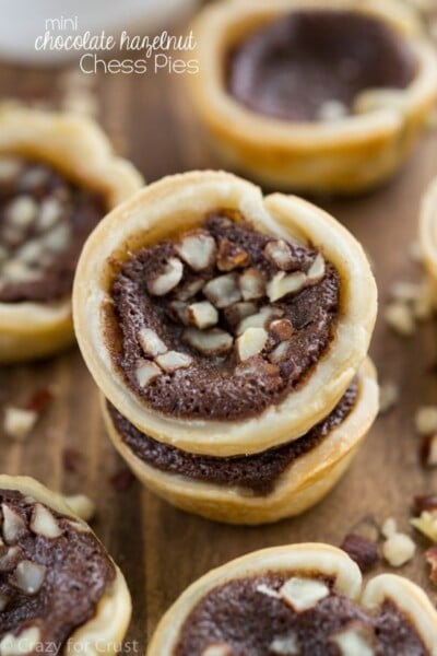 Mini Chocolate Hazelnut Chess Pies - Crazy for Crust