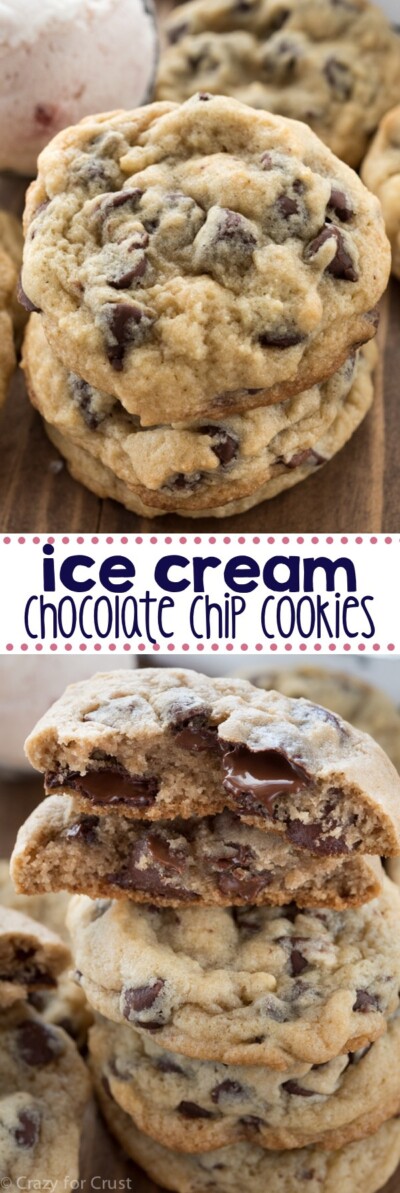 Ice Cream Chocolate Chip Cookies - Crazy for Crust