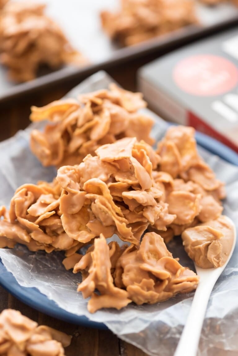 Butterscotch Peanut Butter Cornflake Candy - Crazy for Crust