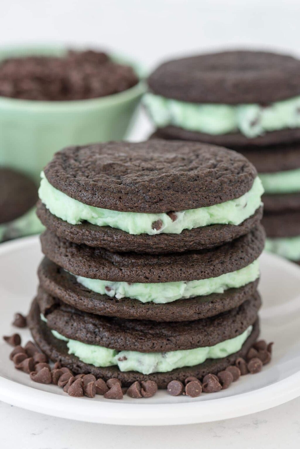 Homemade Mint Chip Oreos - Crazy for Crust