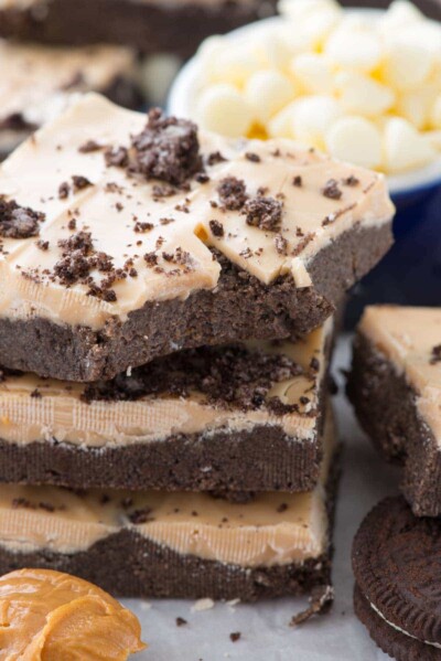 No Bake Oreo Peanut Butter Bars - Crazy for Crust