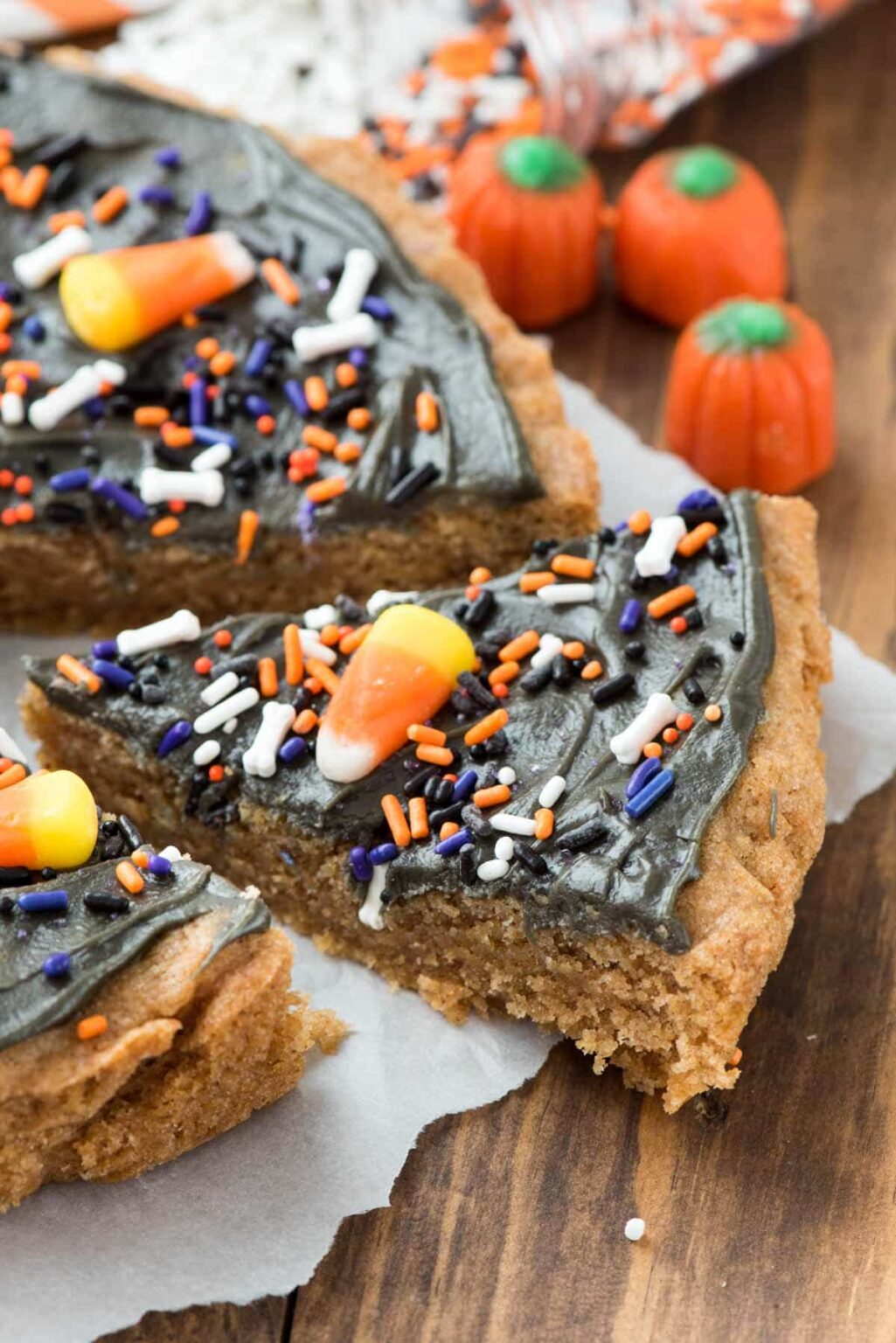 Halloween Pumpkin Cookie Cake - Crazy for Crust
