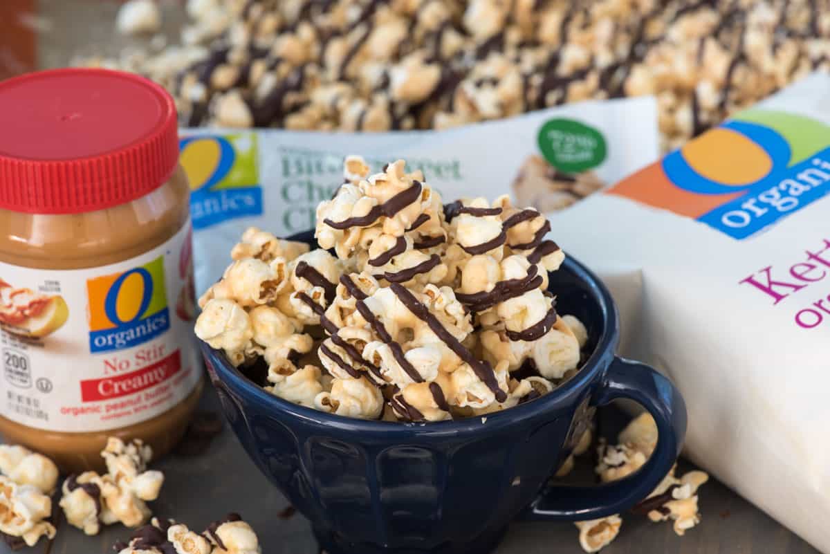 Chocolate Peanut Butter Popcorn - Crazy for Crust
