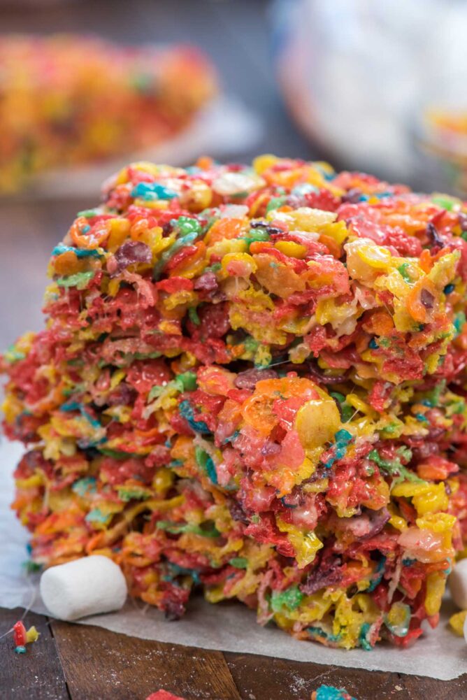 Fruity Pebble Rice Crispy Treats - Crazy for Crust
