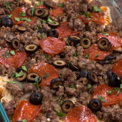Pizza Pasta Casserole - Crazy for Crust