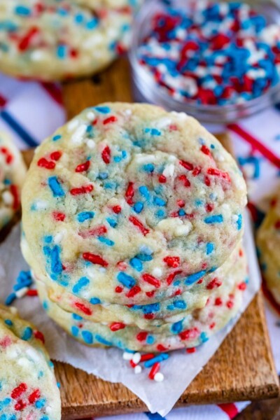4th of July Sprinkle Cookies - Crazy for Crust