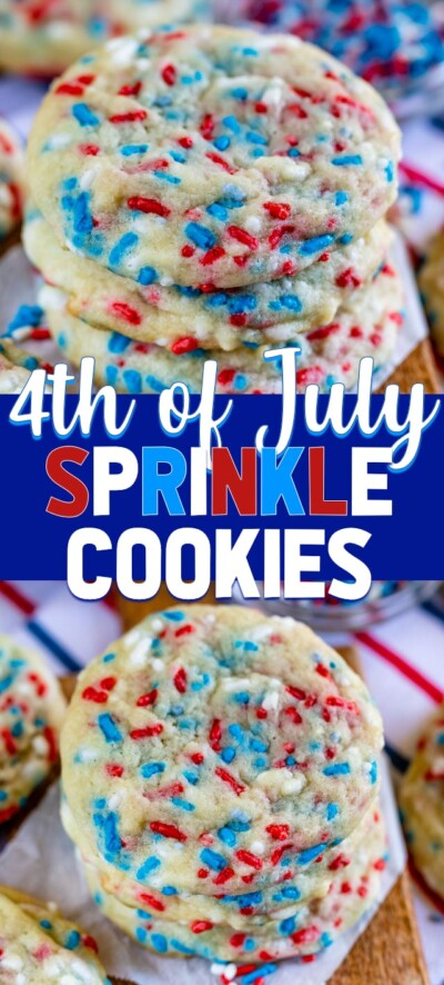4th of July Sprinkle Cookies - Crazy for Crust