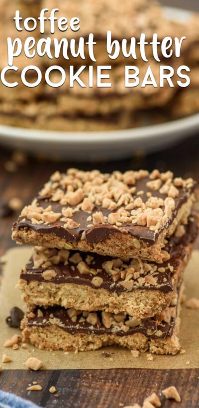 Peanut Butter Toffee Bars Recipe - Crazy for Crust