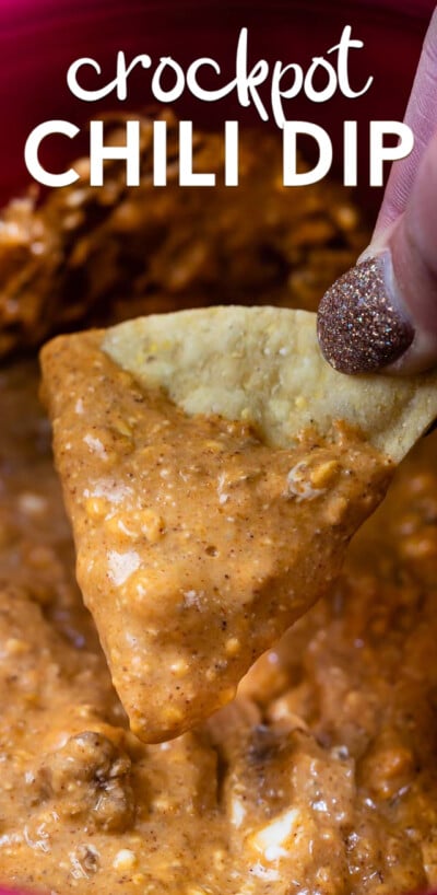 2-ingredient Crockpot Chili Dip Recipe - Crazy for Crust