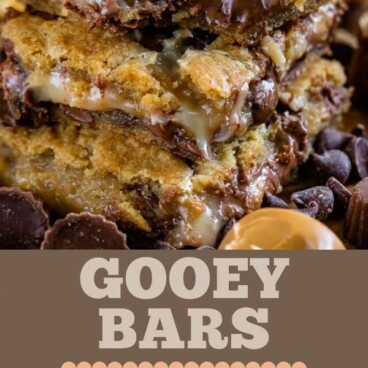 Peanut Butter Cup Gooey Cookie Bars - Crazy for Crust