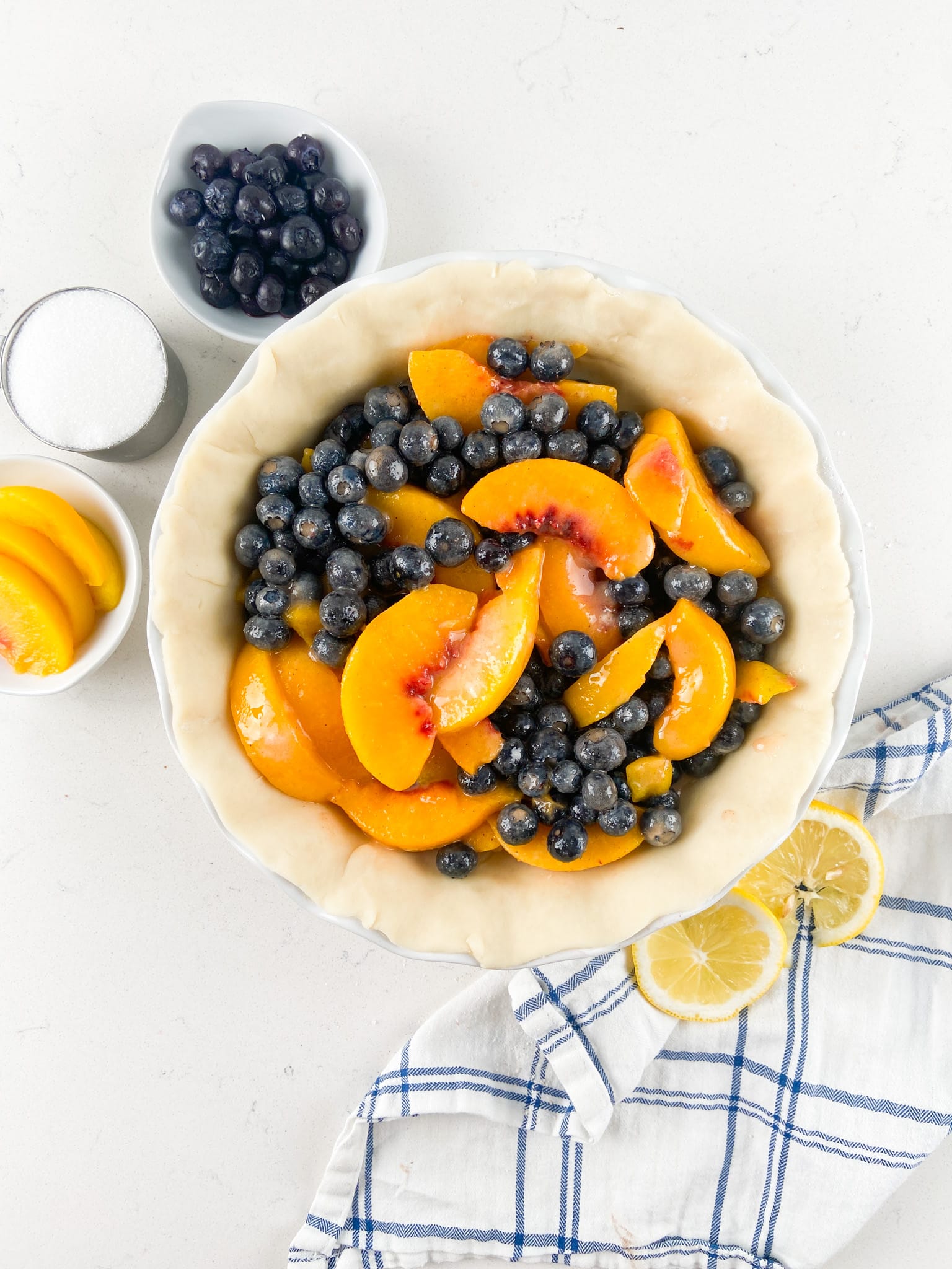 Peach Blueberry Pie (Double Crust or Crumble) - Crazy for Crust