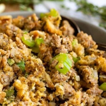 Easy Sausage Stuffing (15-minute Recipe) - Crazy for Crust
