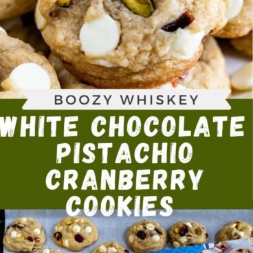 Boozy White Chocolate Pistachio Cranberry Cookies - Crazy for Crust