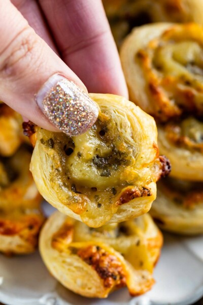 Easy Pesto Pinwheels with Puff Pastry - Crazy for Crust