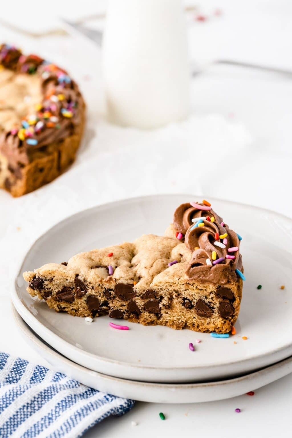 The BEST Chocolate Chip Cookie Cake Recipe - Crazy for Crust