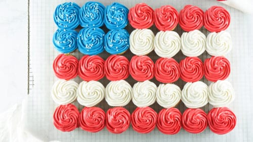 Flag Cupcake Cake (Fourth of July Cake) - Crazy for Crust