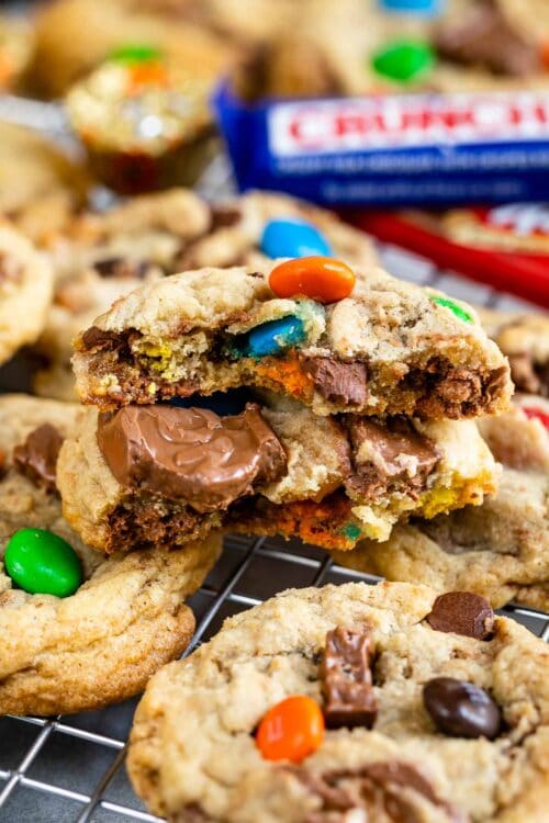 Overloaded Candy Bar Cookies Recipe - Crazy for Crust