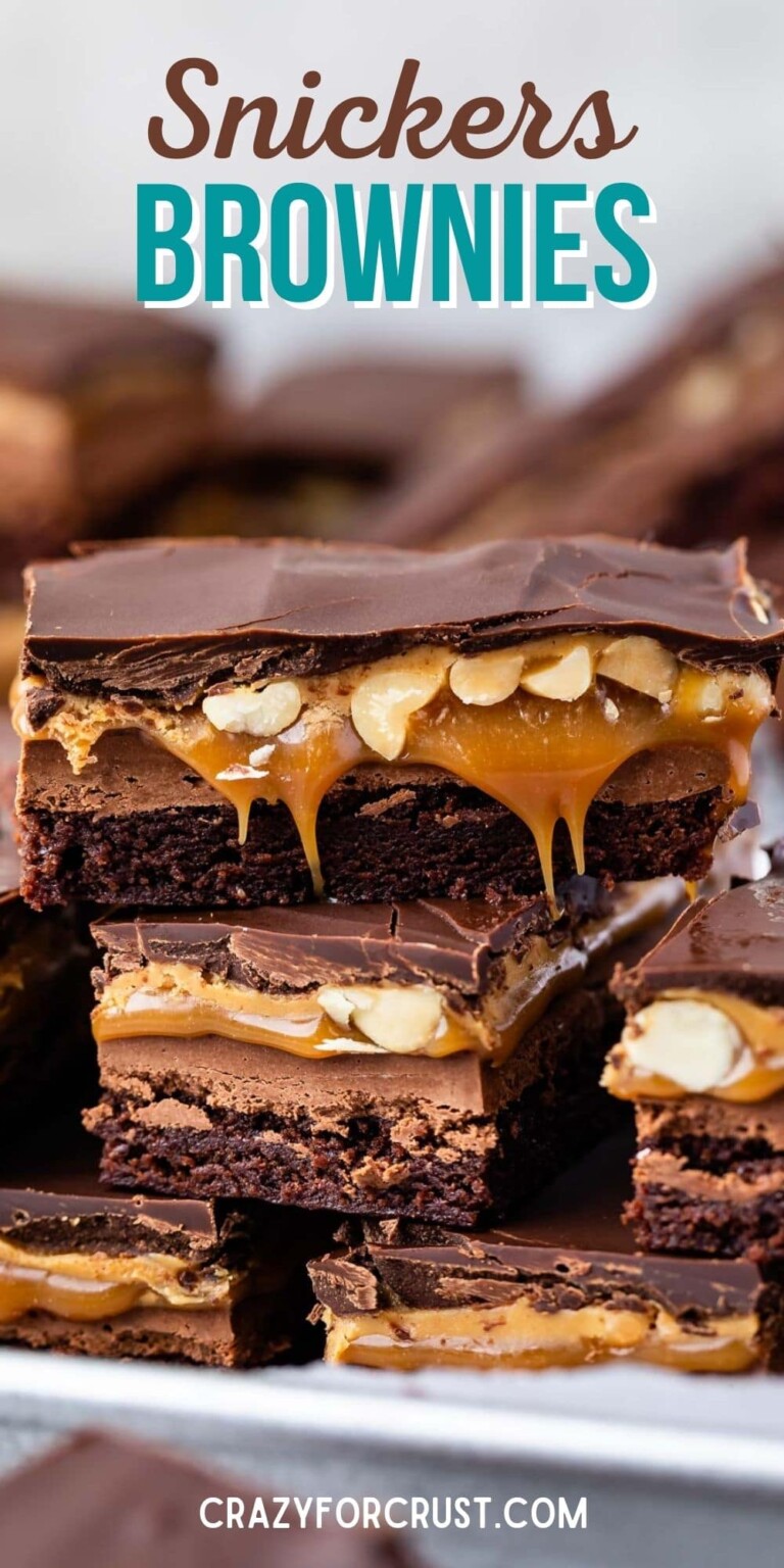 Snickers Brownies (ChocoSmash Bar Copycat) - Crazy for Crust