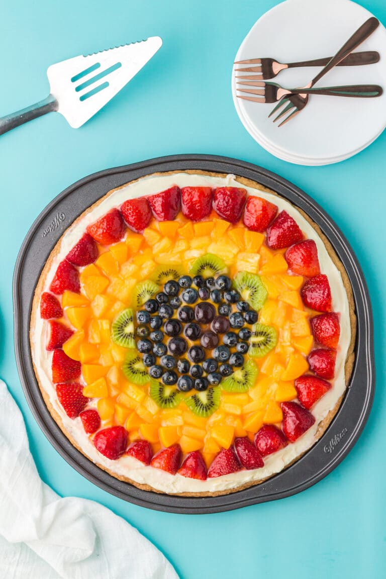 Rainbow Fruit Pizza - Crazy for Crust
