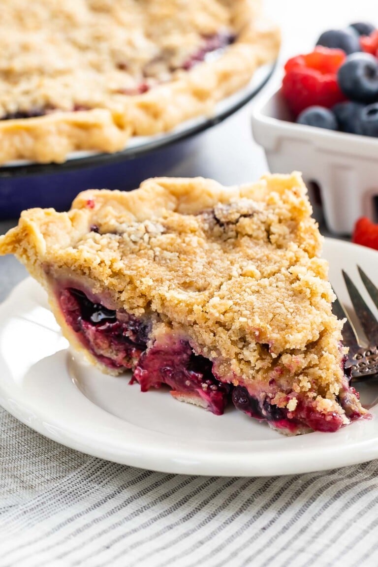Berry Pie with Crumble Topping - Crazy for Crust