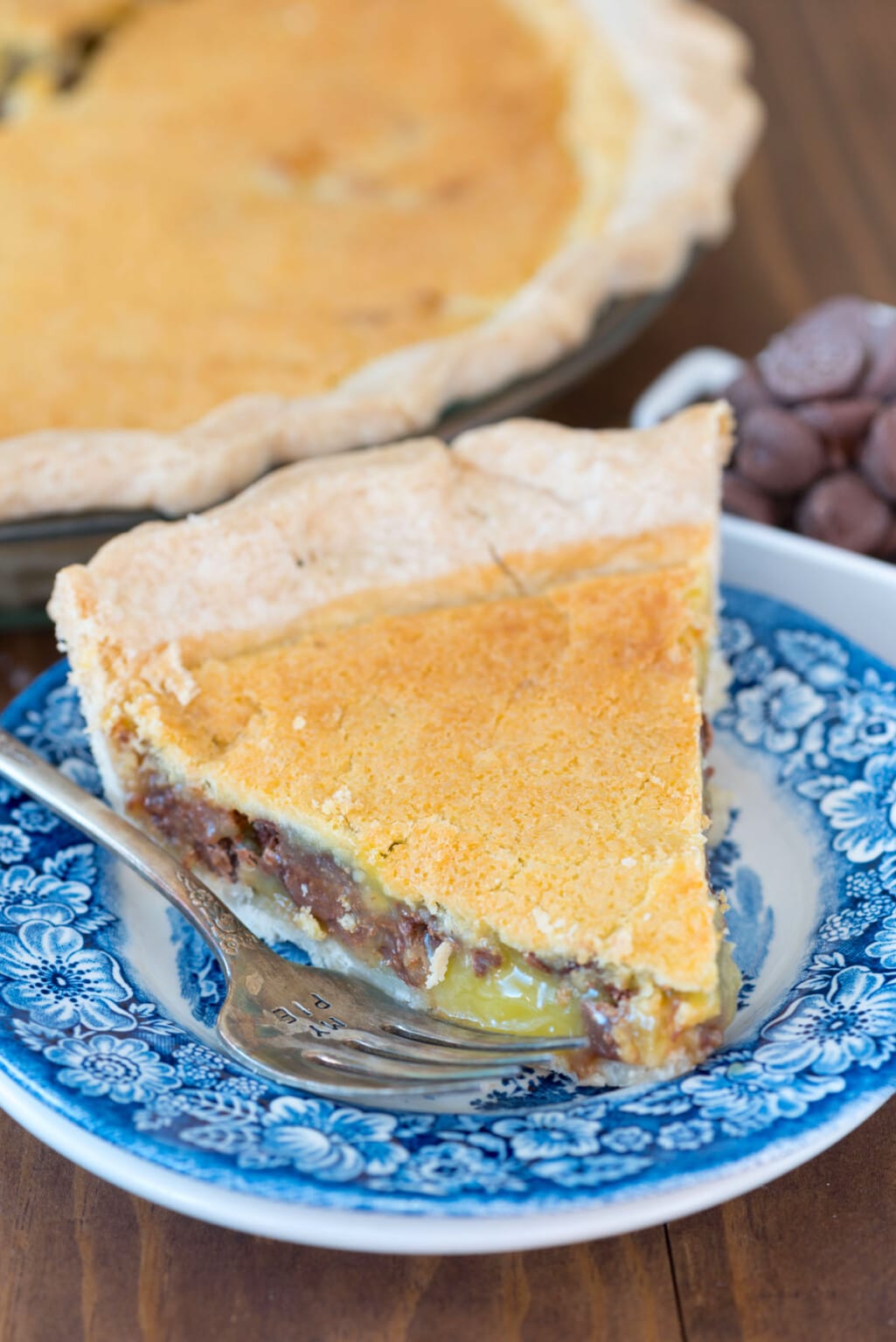 Chess Pie with Chocolate Chips - Crazy for Crust