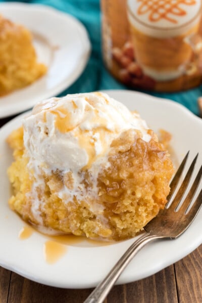 Slow Cooker Caramel Cake - Crazy for Crust