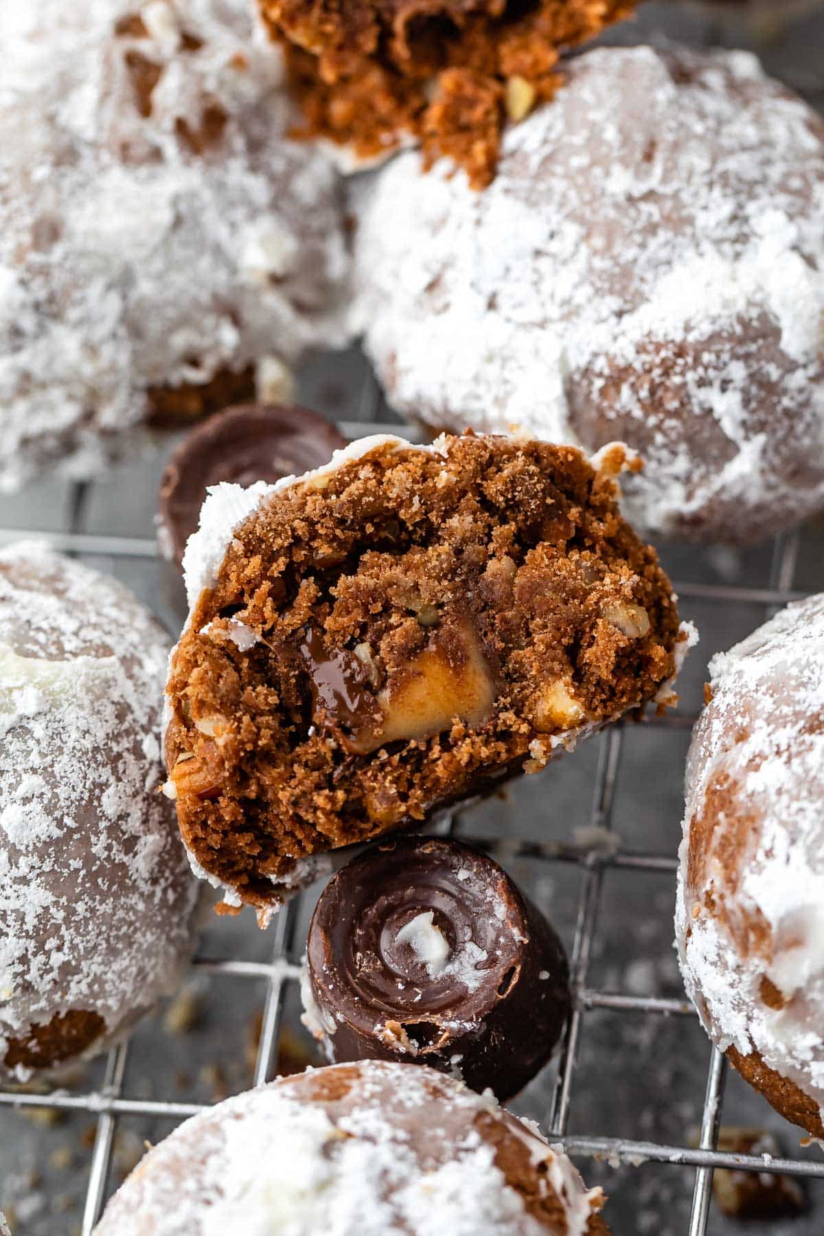 Rolo Stuffed Chocolate Snowballs - Crazy for Crust