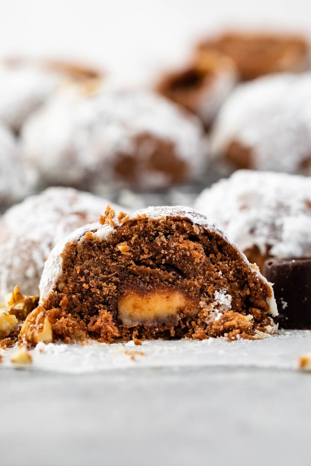 Rolo Stuffed Chocolate Snowballs - Crazy for Crust