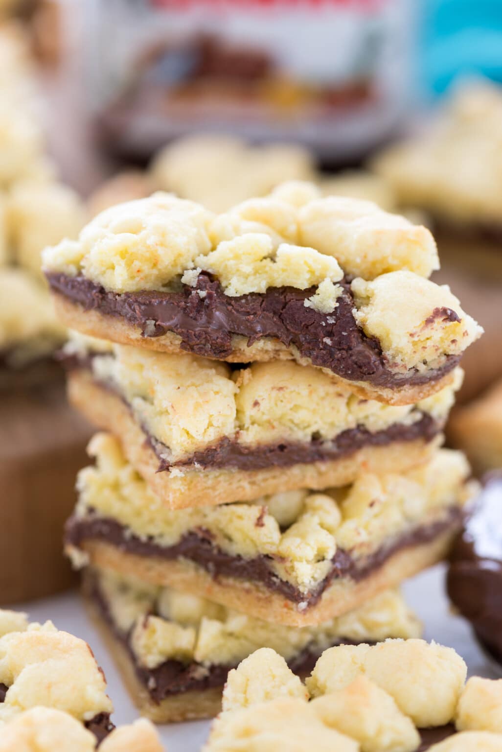Nutella Crumble Cake Bars - Crazy for Crust