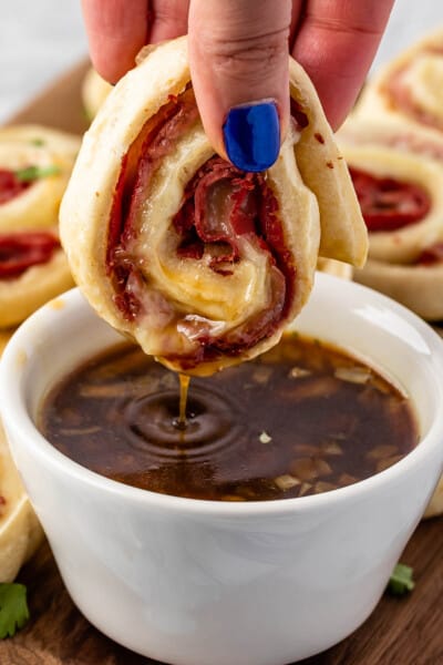 French Dip Pinwheels Appetizer Recipe | Crazy for Crust