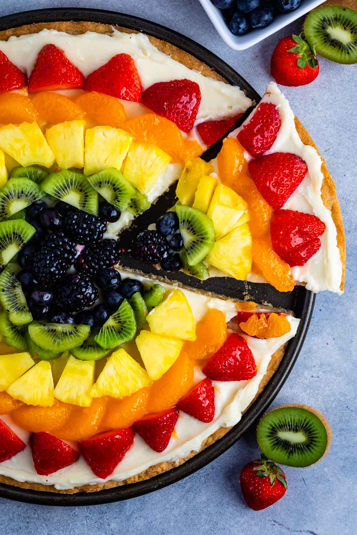 Rainbow Fruit Pizza - Crazy for Crust