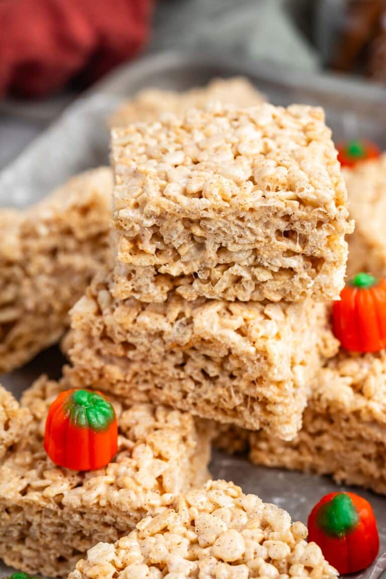 Pumpkin Rice Krispie Treats - Crazy for Crust