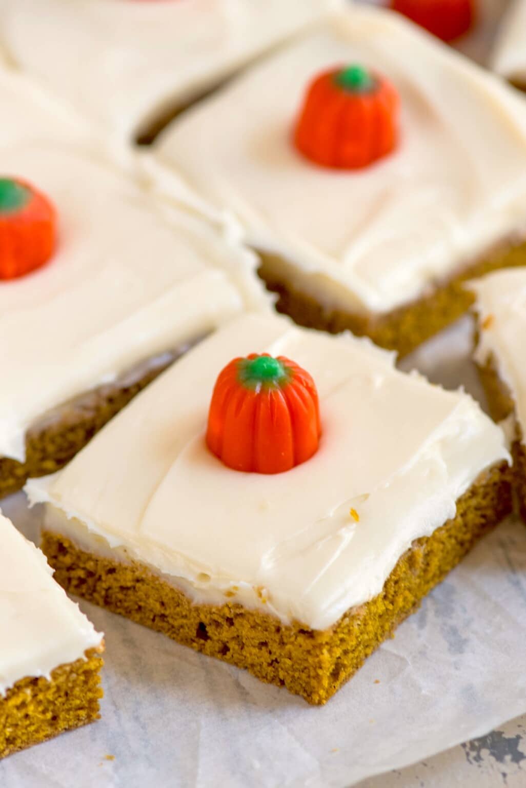 BEST Pumpkin Bars with cream cheese frosting - Crazy for Crust